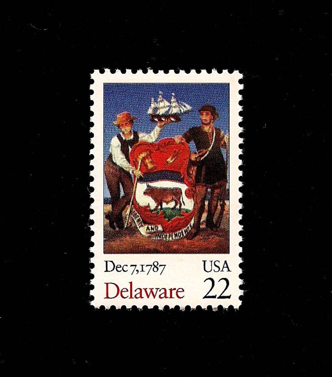 10 Delaware Postage Stamps - Pack of (10) - Vintage (issued in 1987 ...