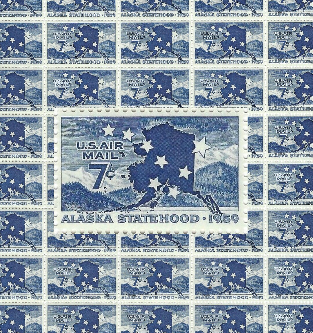 50 Alaska Postage Stamps - Full Original Sheet of (50) Vintage (issued ...