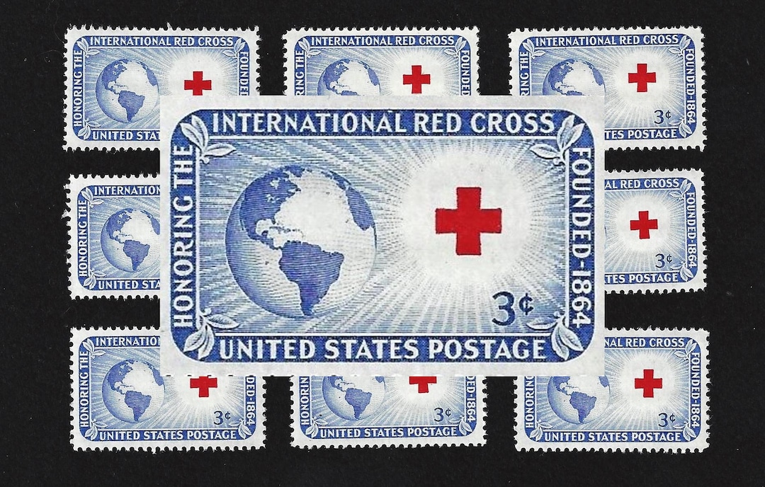 10 International Red Cross Postage Stamps - Packet of (10) Vintage ...