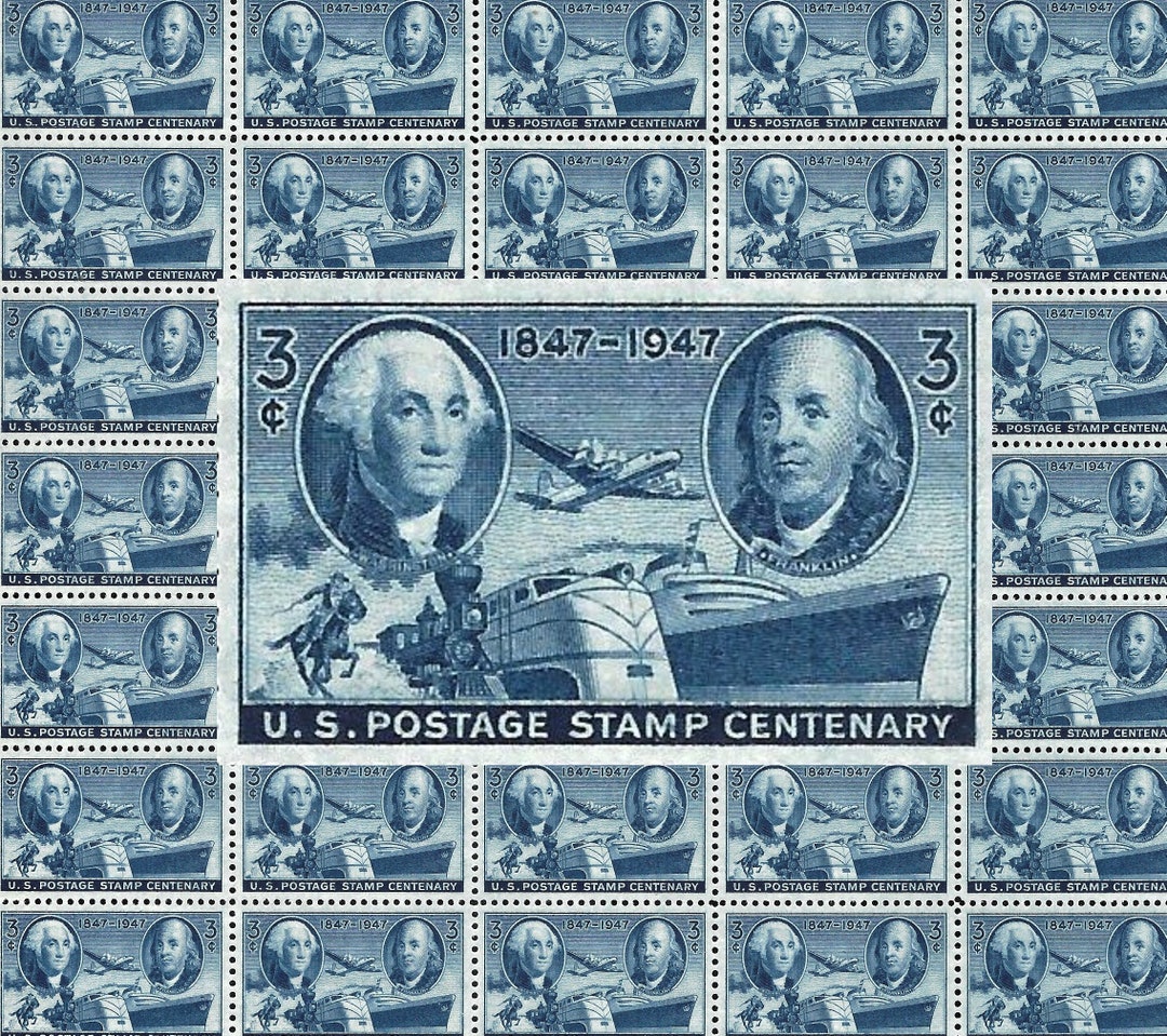 50 Stamp Centenary - Complete Original Sheet of 50 Vintage (issued in ...
