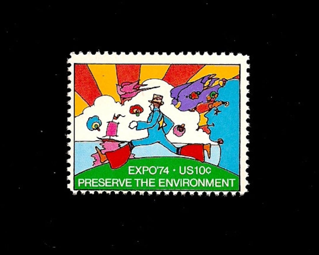 10 Peter Max Postage Stamps - Pack of (10) Vintage (issued in 1974 ...