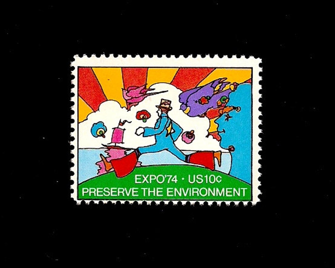 10 Peter Max Postage Stamps - Pack of (10) Vintage (issued in 1974 ...