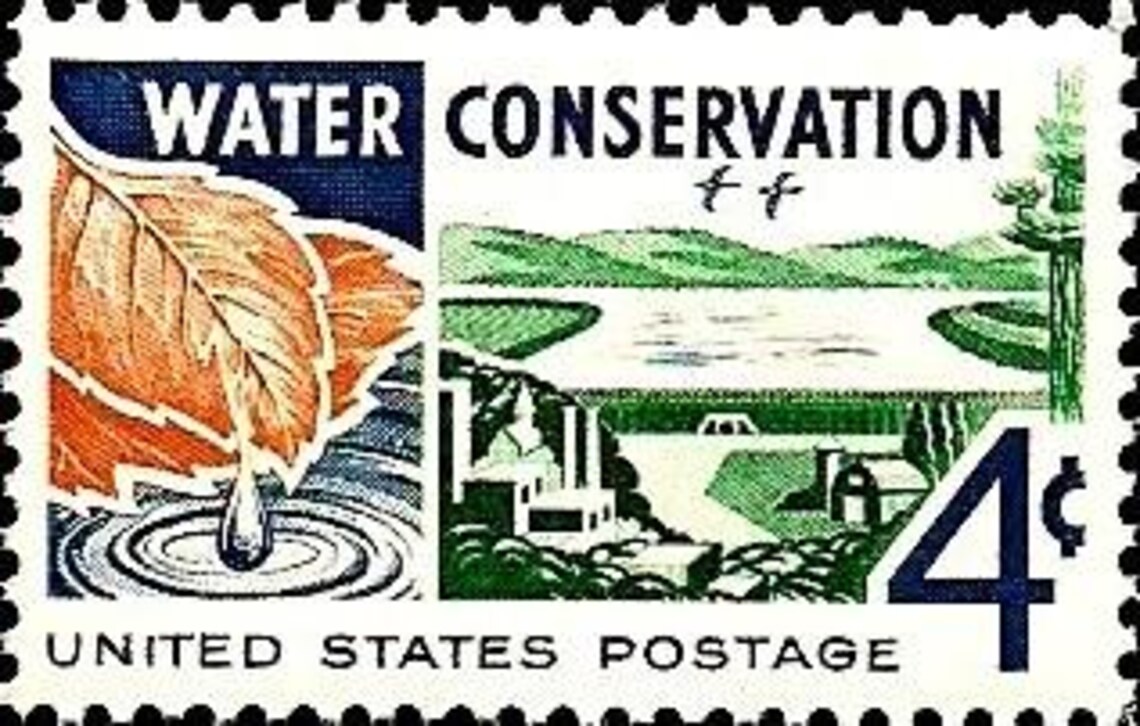 10 Water Conservation Postage Stamps - Pack of (10) Vintage (issued in ...
