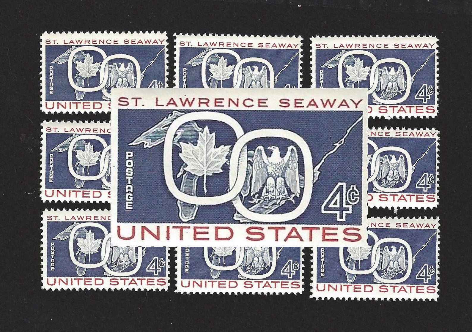 10 St. Lawrence Seaway Postage Stamps - Pack of (10) Vintage (issued in ...