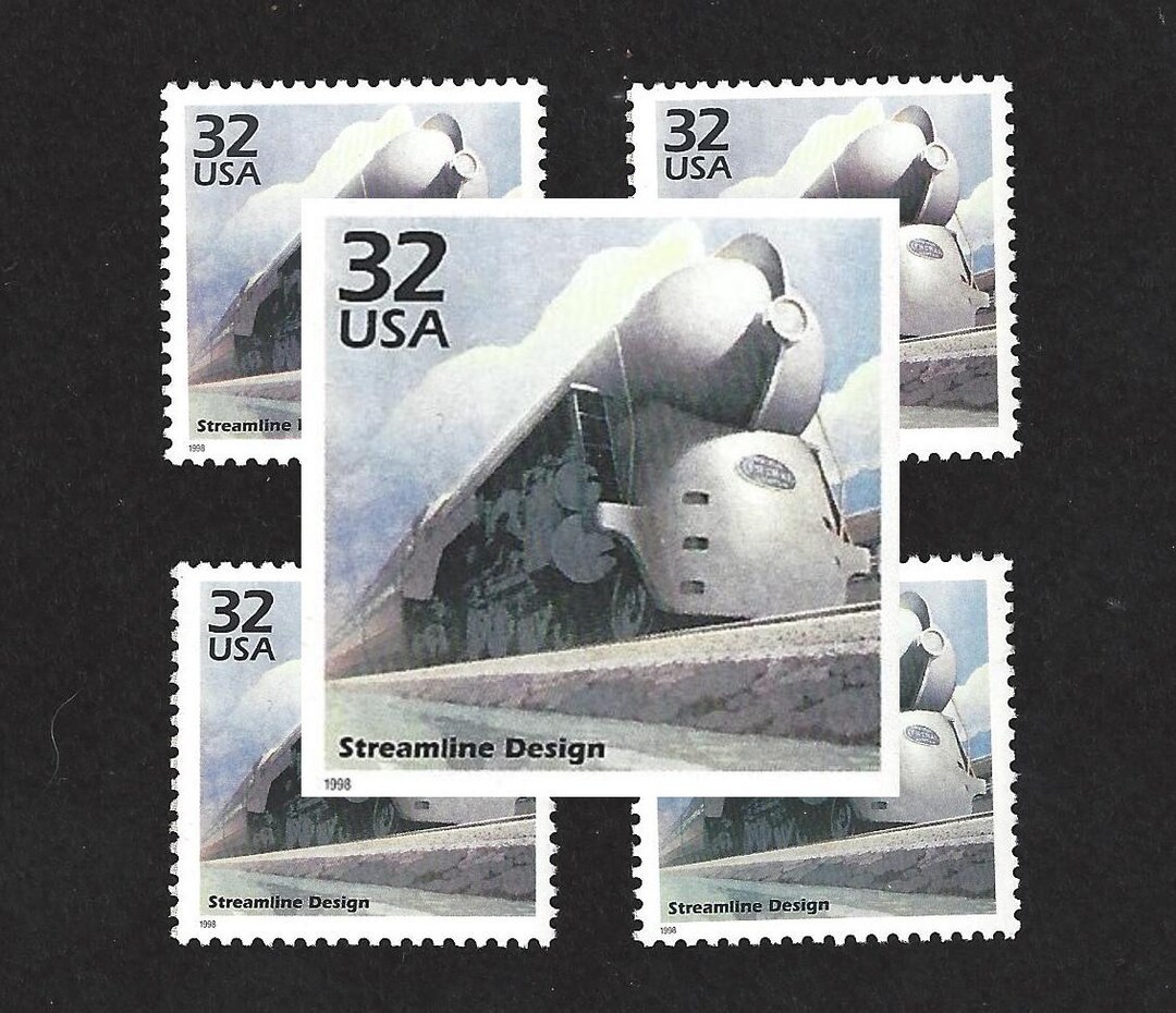 5 Streamlined Train Postage Stamps - Streamlined Designs - Pack of (5 ...