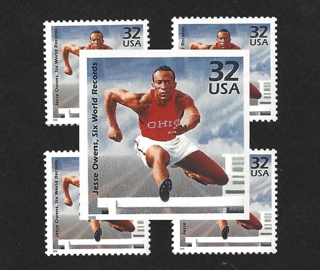 5 Jesse Owens Postage Stamps - Pack of (5) Vintage (issued in 1998 ...