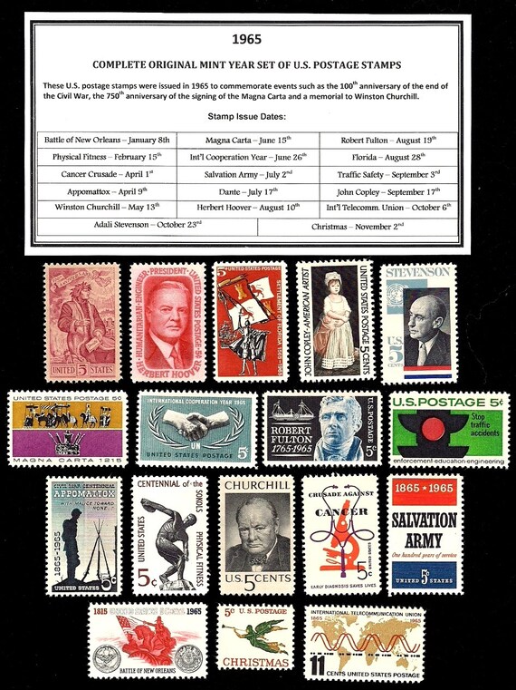 1965 Complete Original Commemorative Year Set of Vintage | Etsy