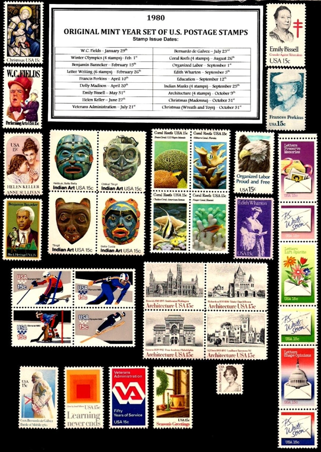 1980 Complete Original Commemorative Year Set of Vintage Unused ...