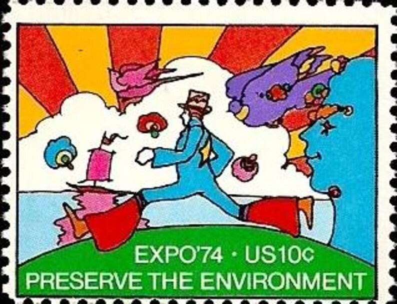 10 Peter Max Postage Stamps - Pack of (10) Vintage (issued in 1974 ...
