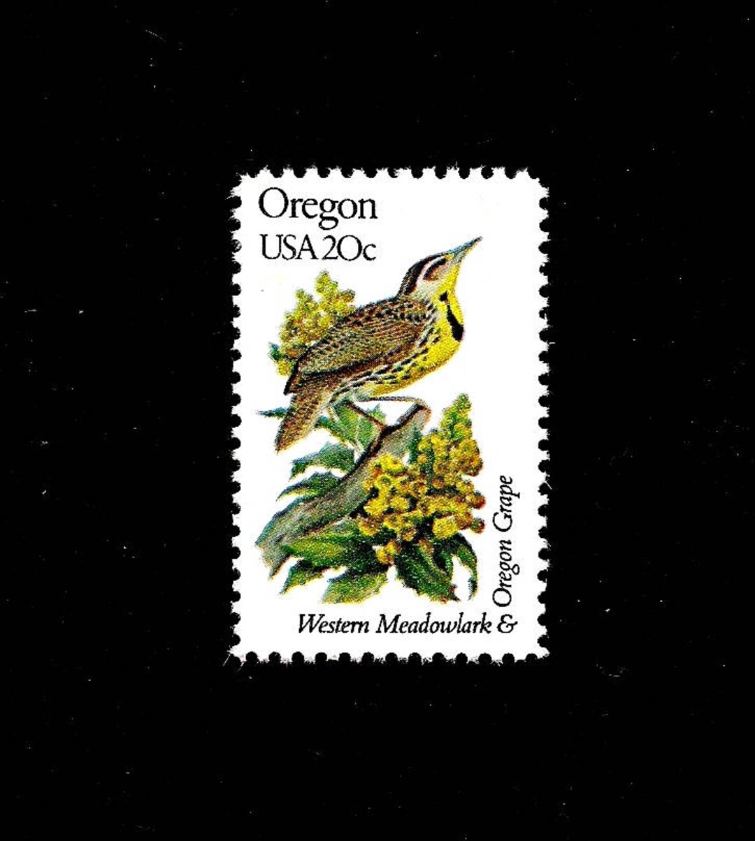 10 Oregon Postage Stamps - State Bird and Flower - Pack of (10) Vintage ...
