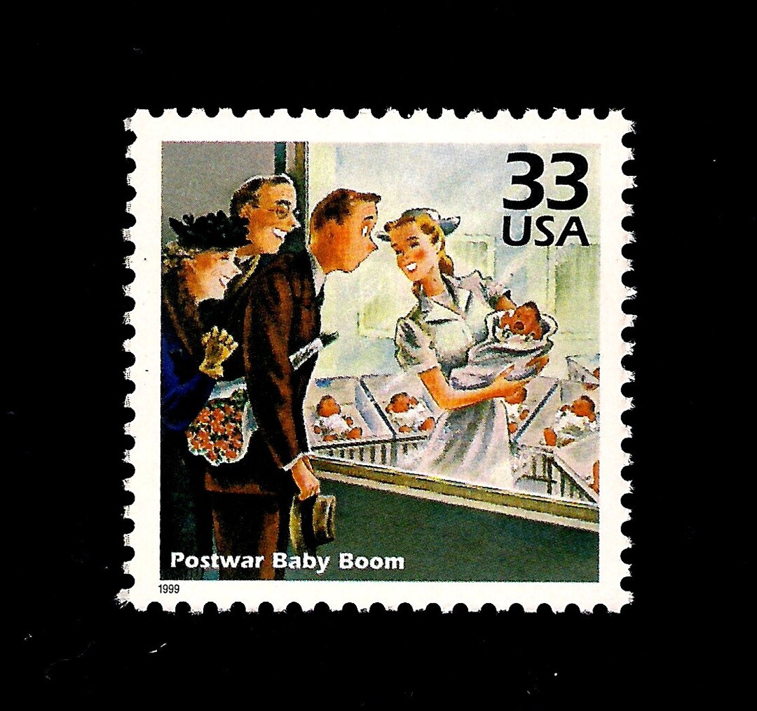 5 - Newborn Baby Postage Stamps - Pack of (5) WWII Baby Boomer Vintage ...