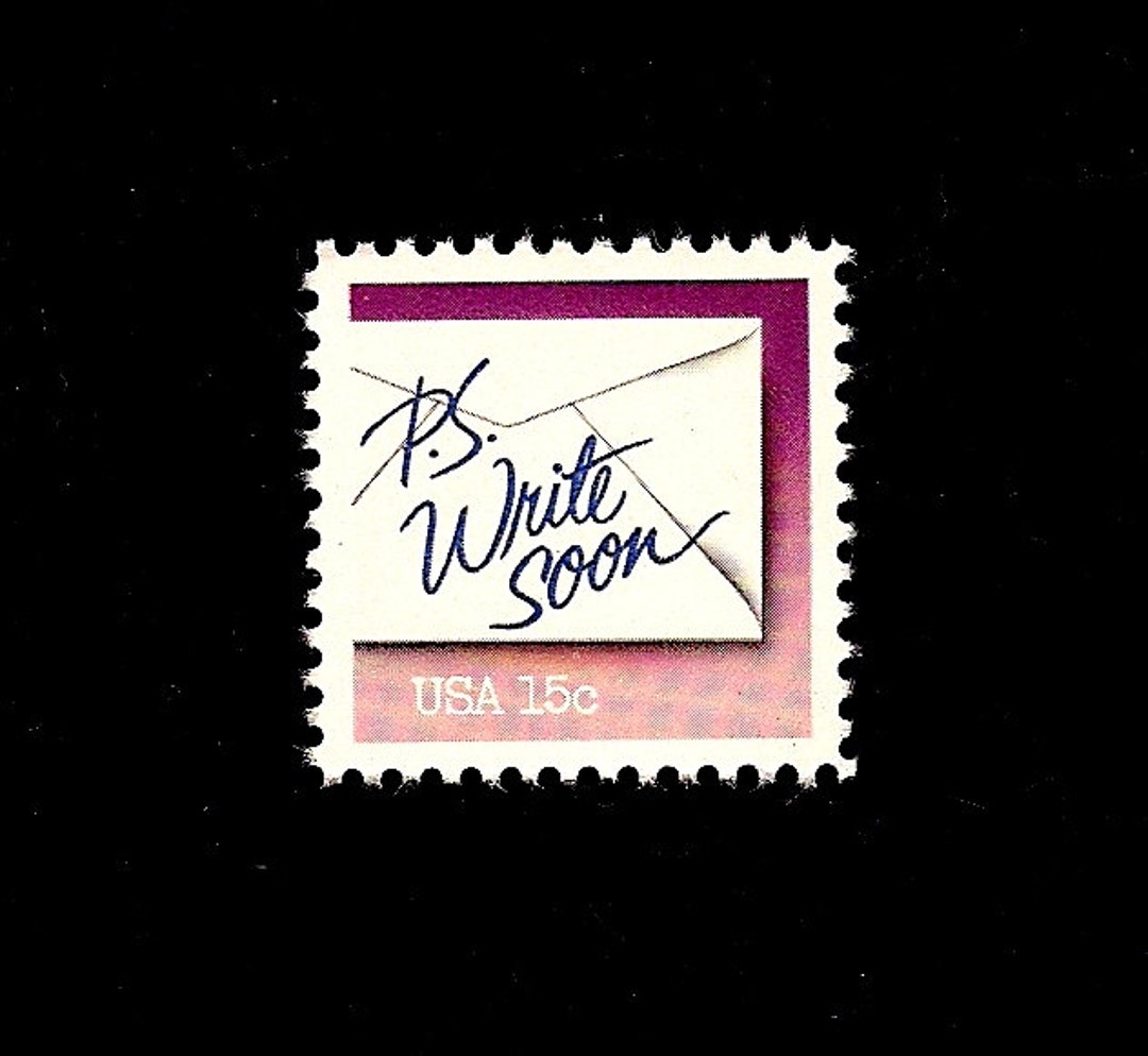10 Letter Writing (P.S. Write Soon) Postage Stamps - Pack of (10 ...