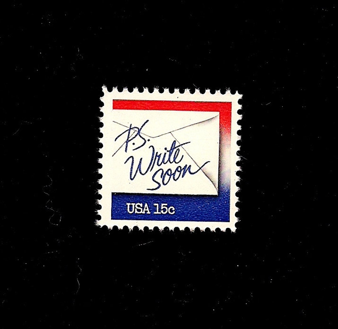 10 Letter Writing (P.S. Write Soon) Stamps - Vintage (issued In1980 ...