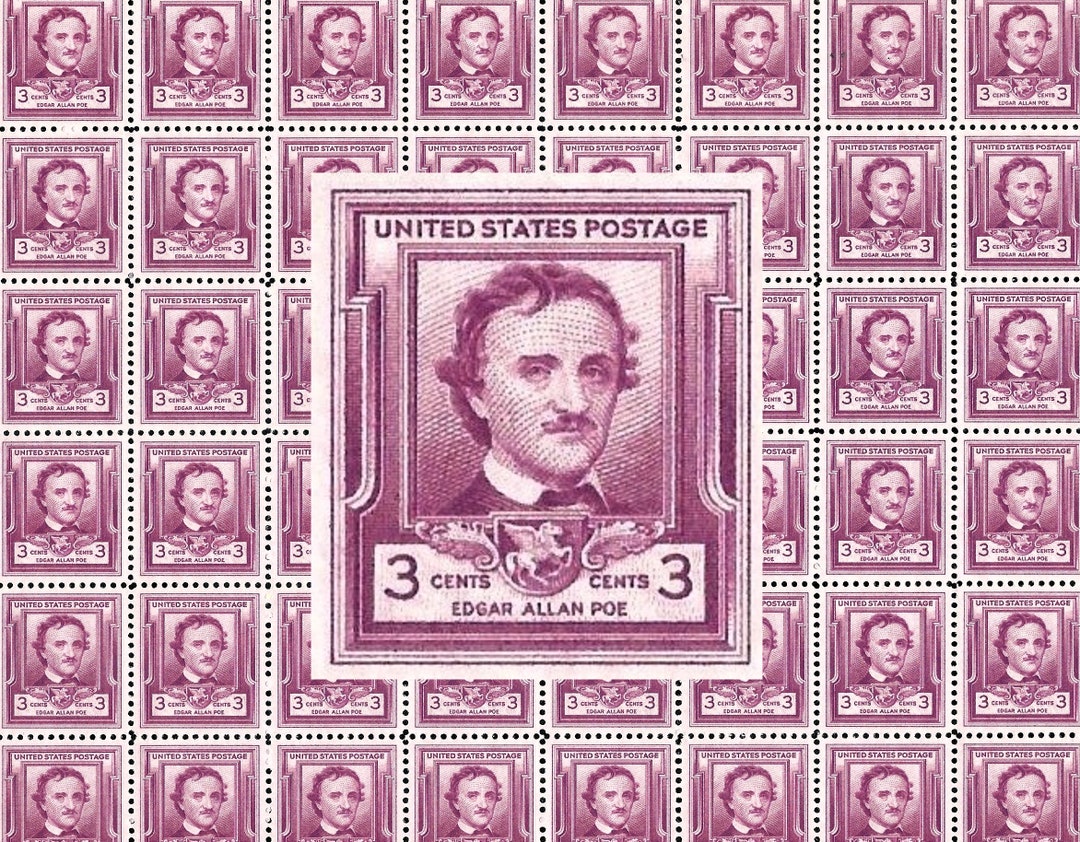 70 Edgar Allan Poe Full Original Sheet of 70 Vintage issued in 1949 ...