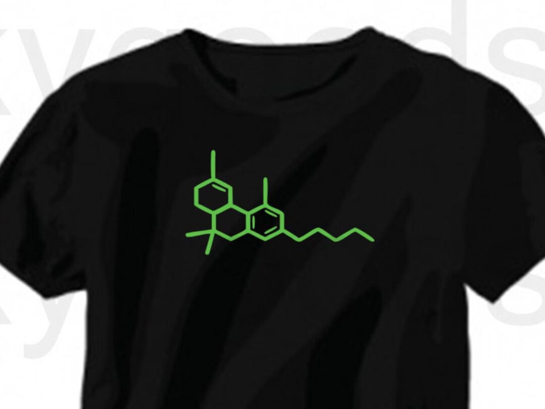 THC MOLECULE Tshirt W/ FREE Matching Decal! Cool Medical Marijuana Weed ...