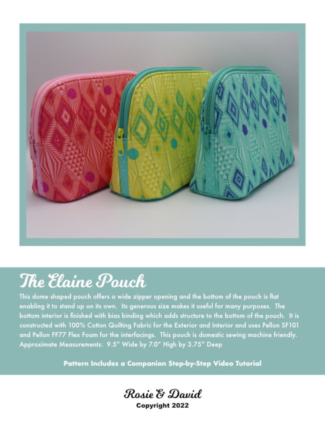 The Elaine Pouch PDF Sewing Pattern Instant Download With - Etsy