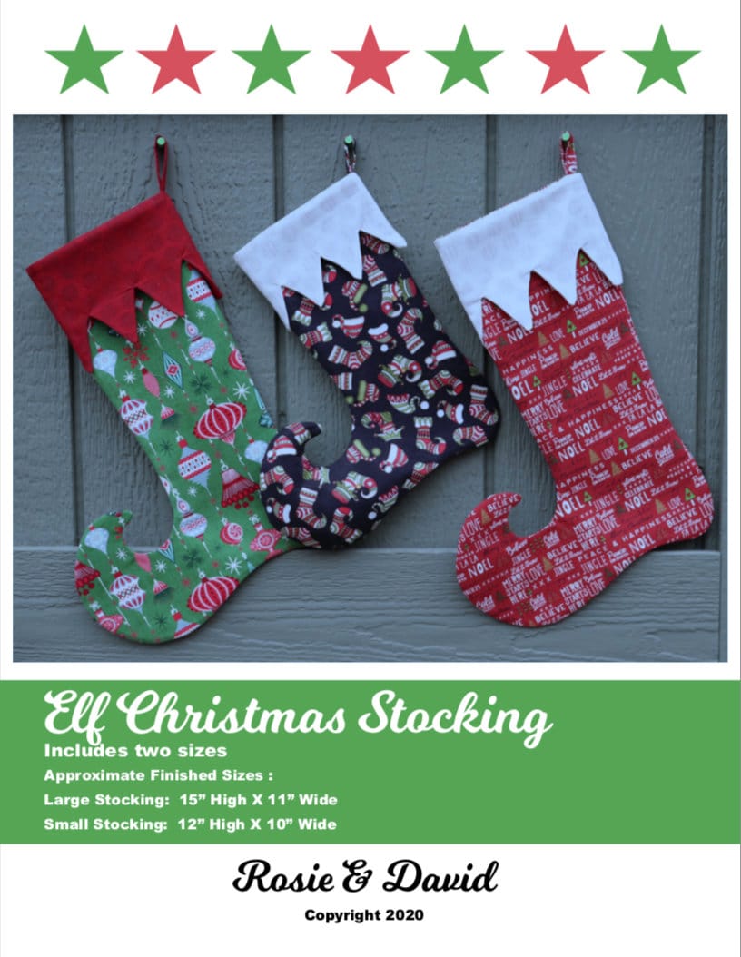 Elf Christmas Stocking Pattern Digital Download PDF Two Sizes | Etsy
