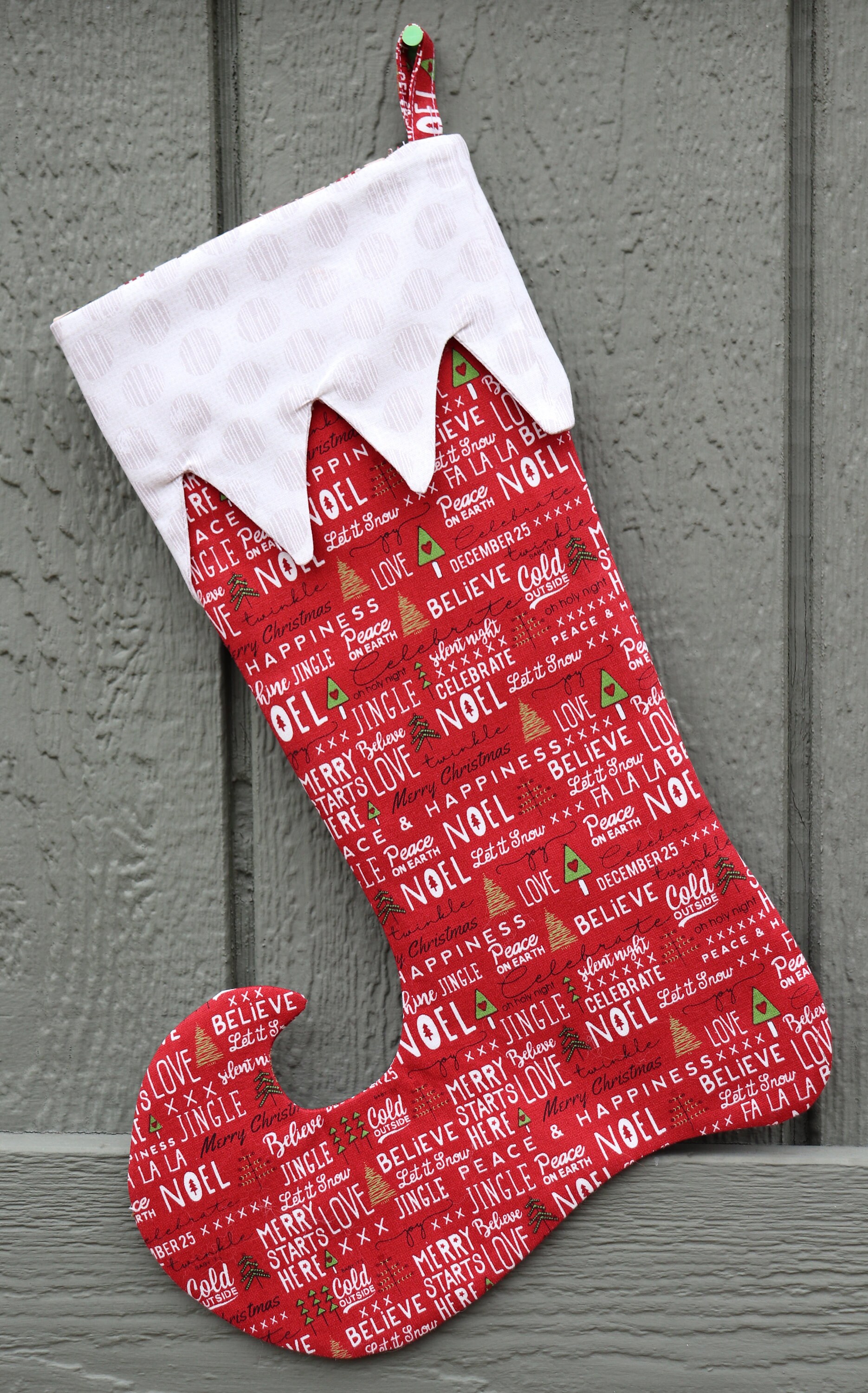Elf Christmas Stocking Pattern Digital Download PDF Two Sizes - Etsy