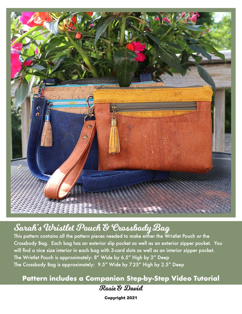 Sarah's Wristlet Pouch & Crossbody Bag PDF Digital Pattern - Etsy