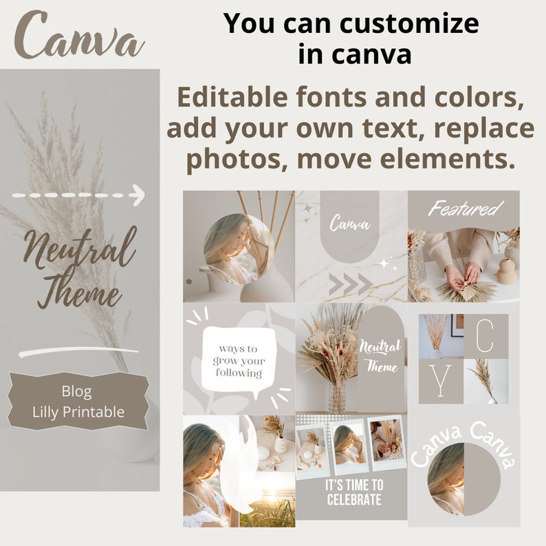 Neutral Instagram Post -templates - Engagement Booster - Business ...