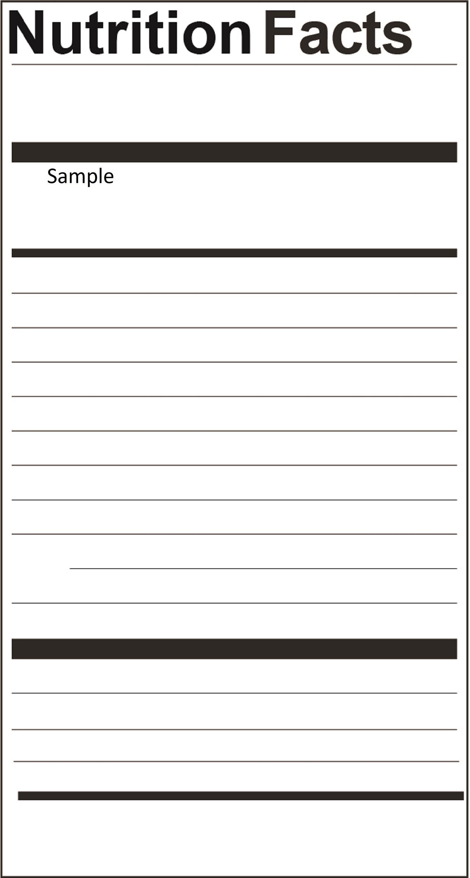 Free Blank Nutrition Facts Label Template Printable Online