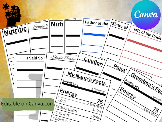 12 Nutrition Facts Templates Standard Format for Designers - Etsy