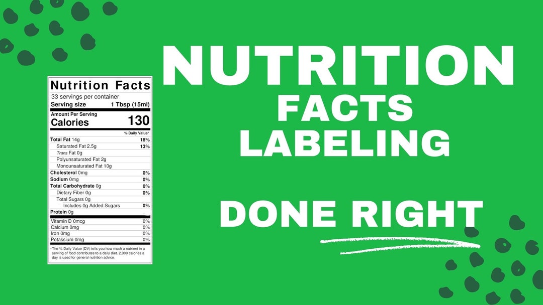 Custom Nutrition Facts Panel for Your Food Label and Food Packaging - Etsy