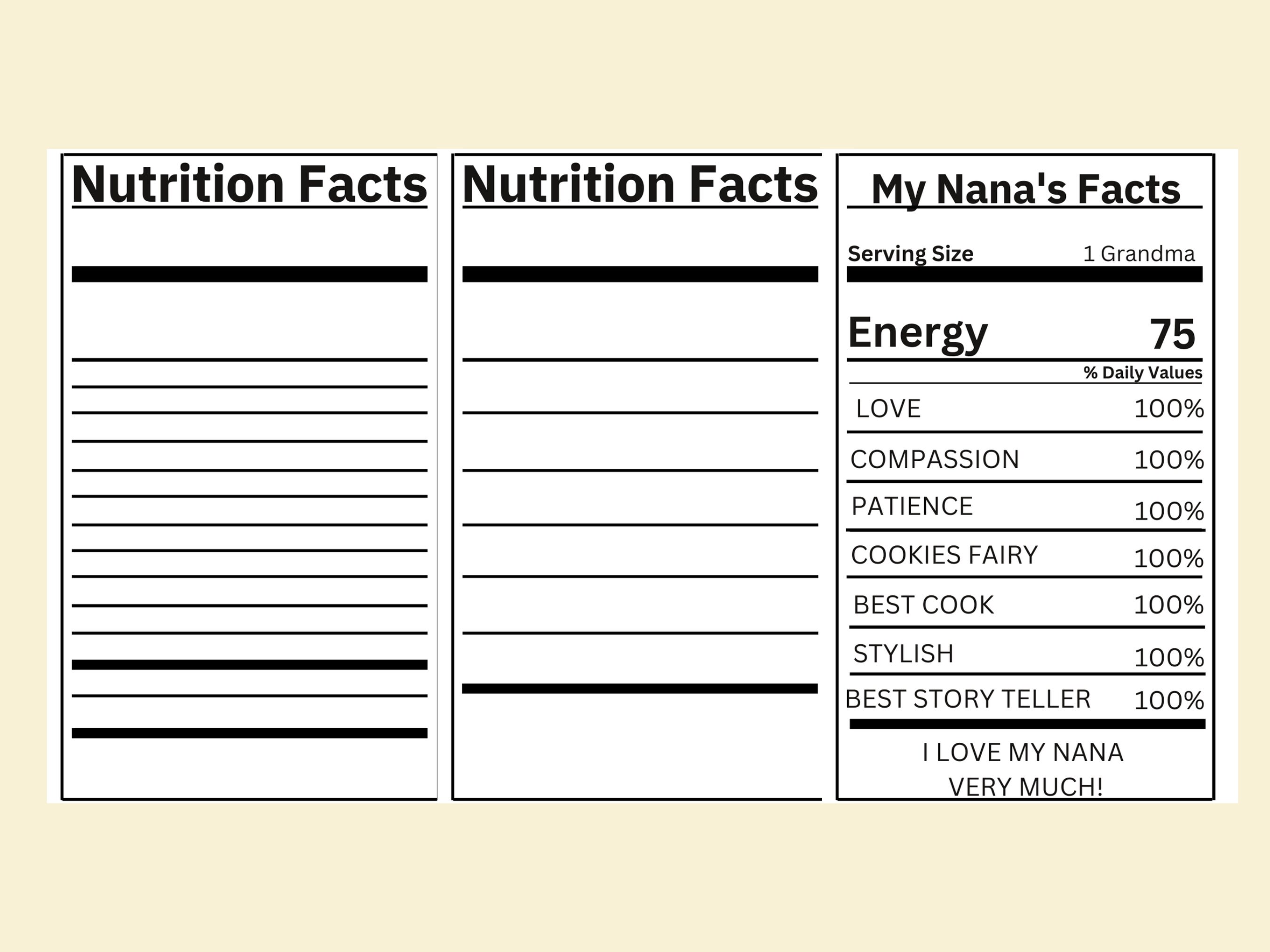 12 Nutrition Facts Templates Standard Format for Designers, Arts, T ...