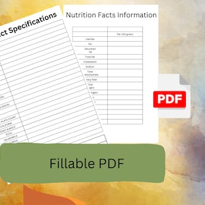 Food Safety Program: Product Specifications Fillable Template - Etsy