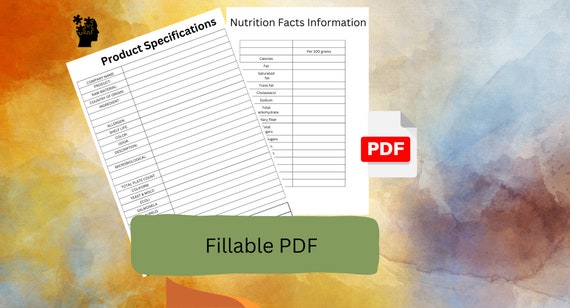 Food Safety Program: Product Specifications Fillable Template - Etsy
