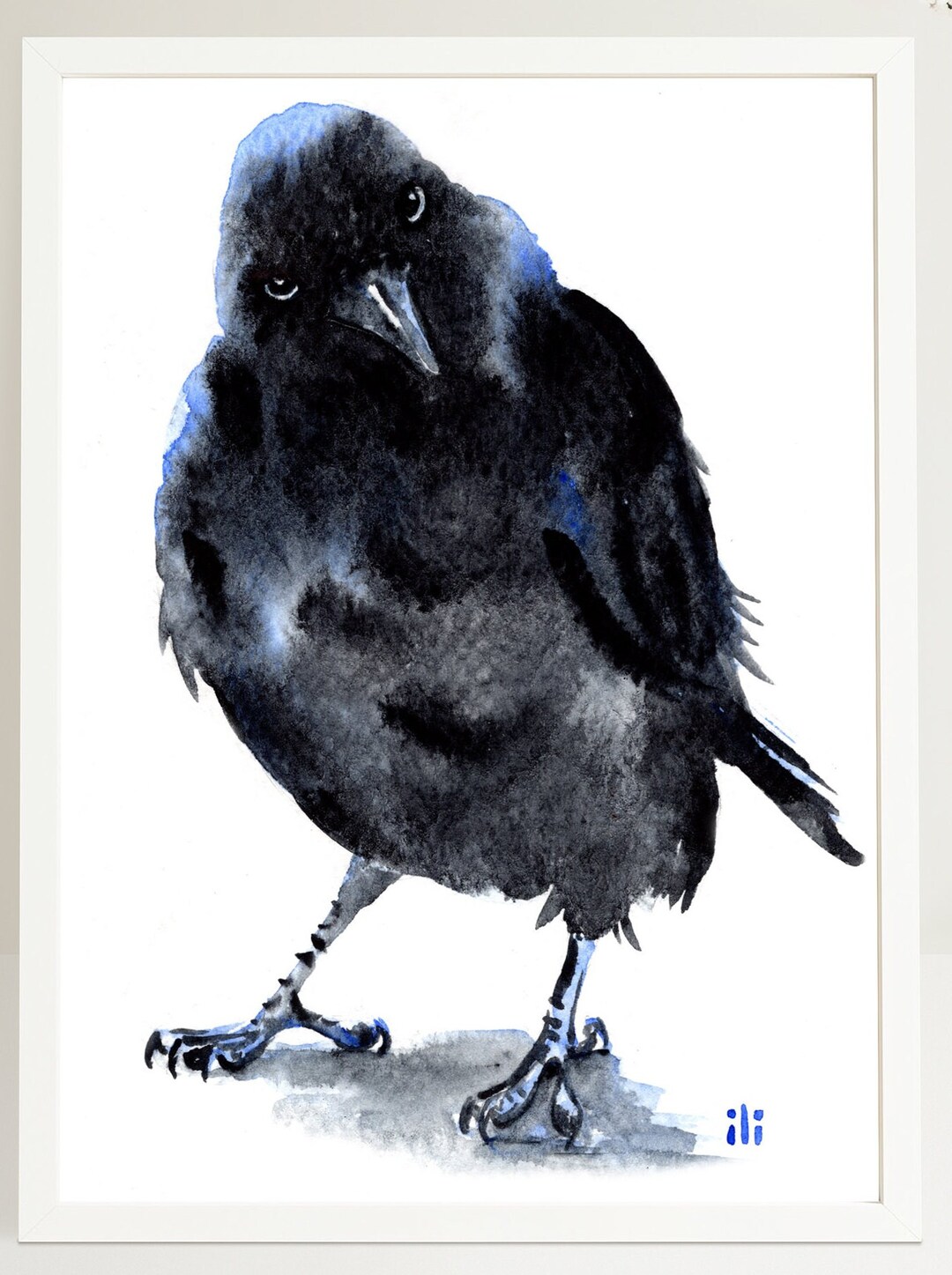 Watercolour Jackdaw Painting Print From Original by Ilona Winter - Etsy UK