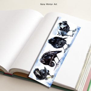 Watercolour Crow Celtic Bookmark Print Set of 4 by Ilona Winter - Etsy