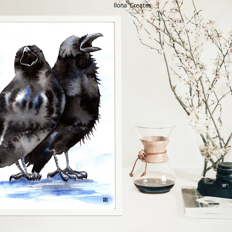 Crow Painting - Etsy