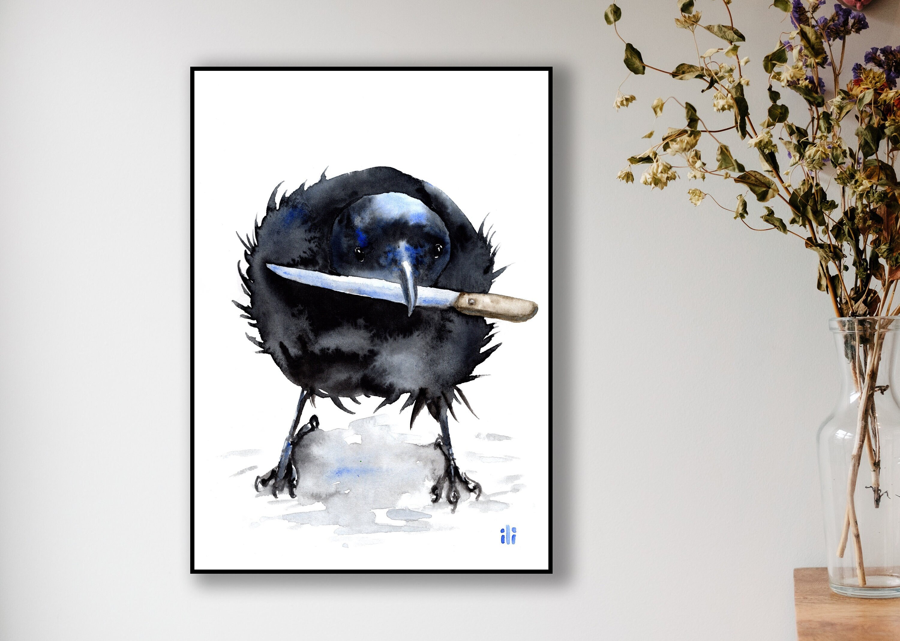 Art & Collectibles Digital Prints Prints Crow Painting; Limited Edition ...