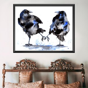 Two Ravens Crows Birds Watercolour Painting Print "pinky Promise" by ...