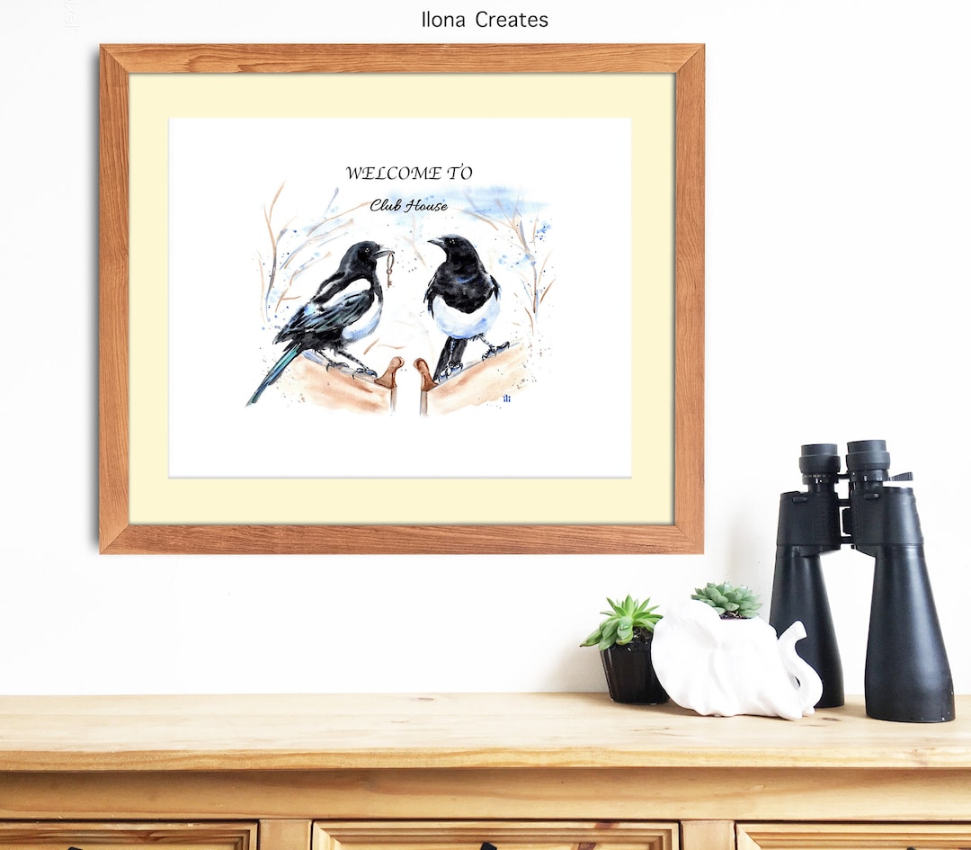 Personalized Magpie Watercolor Print: Welcome Home Gift - Etsy