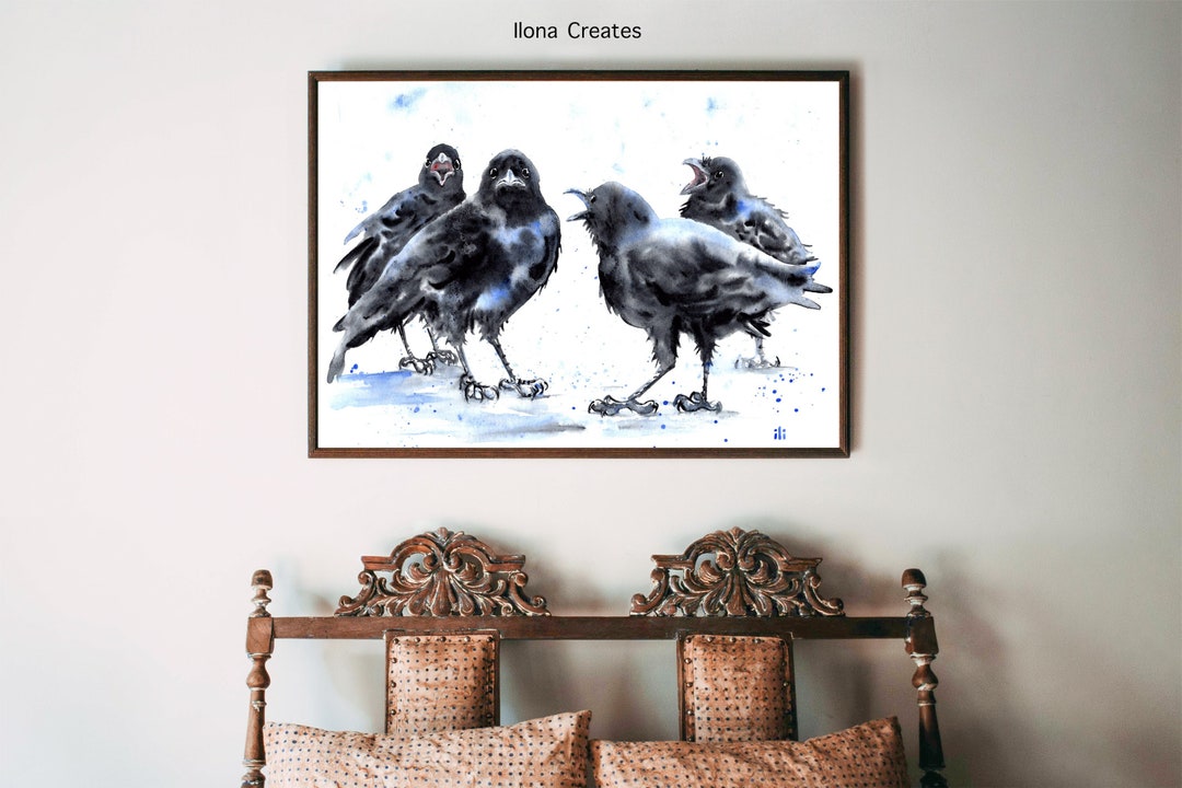 Watercolour Print From Original Painting "the Point of View", Black ...