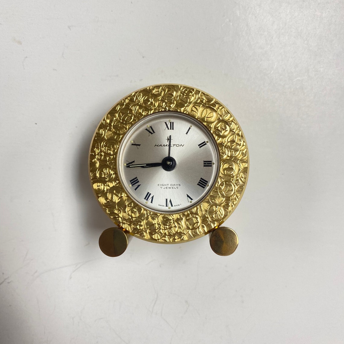 F495 Vintage Hamilton Swiss Made Mini Shelf Alarm Clock 8 Days | Etsy