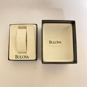 F501 Vintage Bulova Watch Empty Display Storage Collection Box Green ...