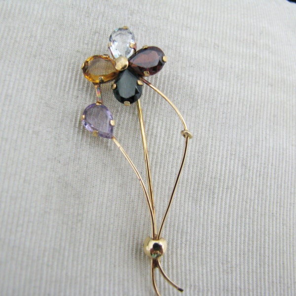 Gemstone Brooch - Etsy