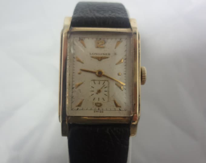 A152 Vintage 1940's LONGINES 14K Gold Men's Mechanical Wrist Watch - Etsy