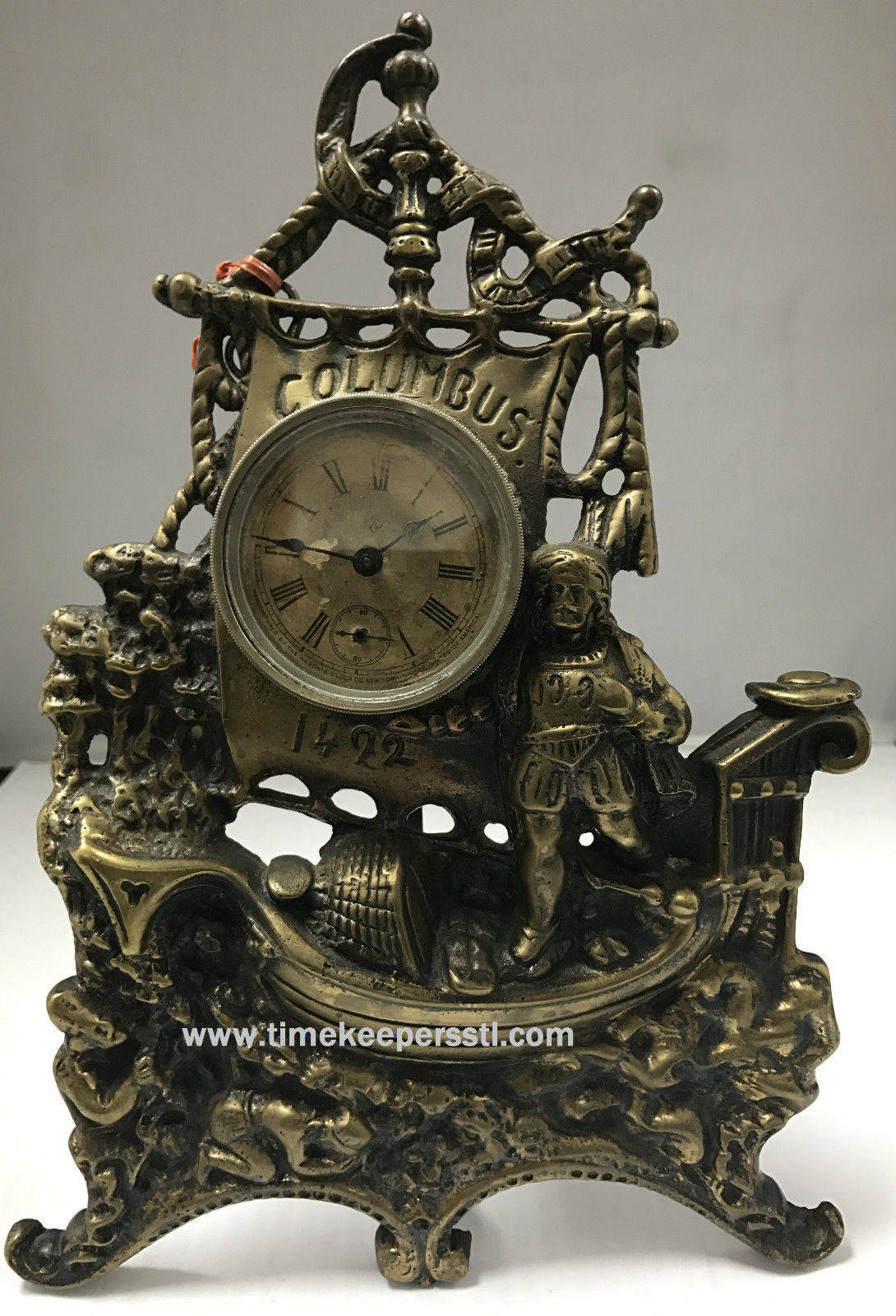 C284 Antique Cast Iron Columbus 1492 Boat Standing Clock 1892 - Etsy UK