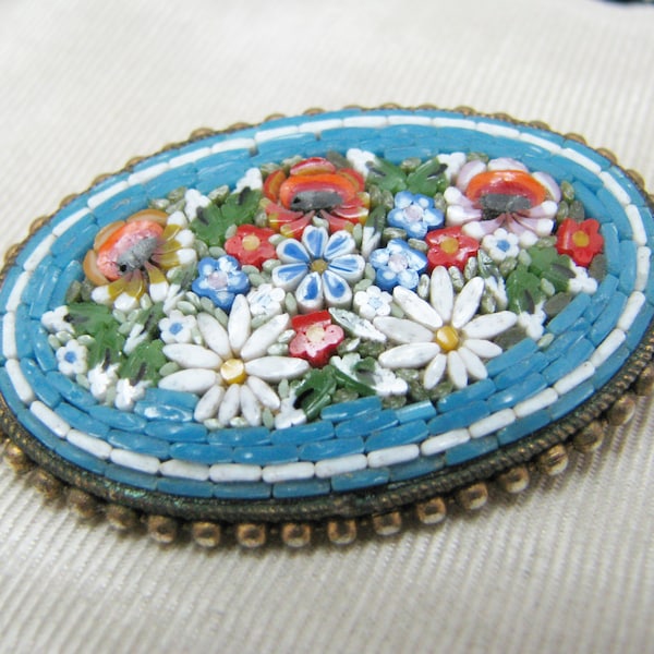 Micro Mosaic Brooch - Etsy