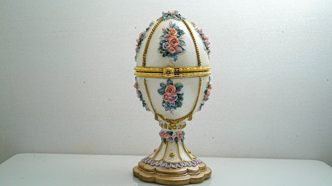 K151 Decorative Hinged Egg-shape Trinket Box - Etsy