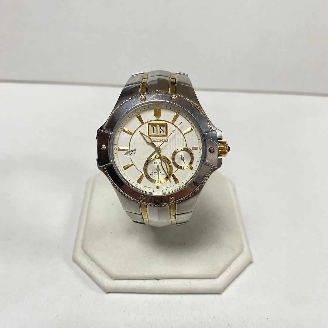 M146 Vintage Seiko Coutura Kinetic Men's Wrist Watch Stainless Steel ...