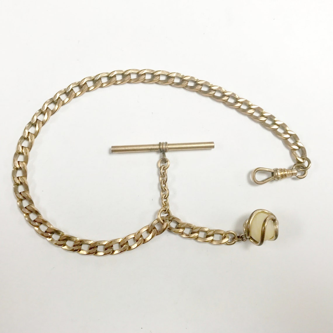 E764 Antique Gold Filled Vest Pocket Watch Chain Spring Clasp | Etsy