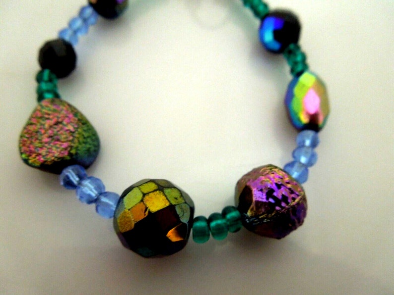 S094 Pretty Peacock Color Beads Crystal Fashion Bracelet - Etsy