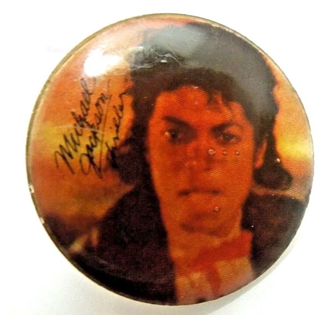 R396 Vintage Michael Jackson Pin King of Pop Music Pop Soul Button ...