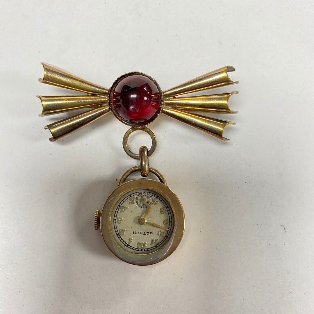 F750 Vintage Gold Tone Gotham Nurse Lapel Brooch Watch 1930's - Etsy