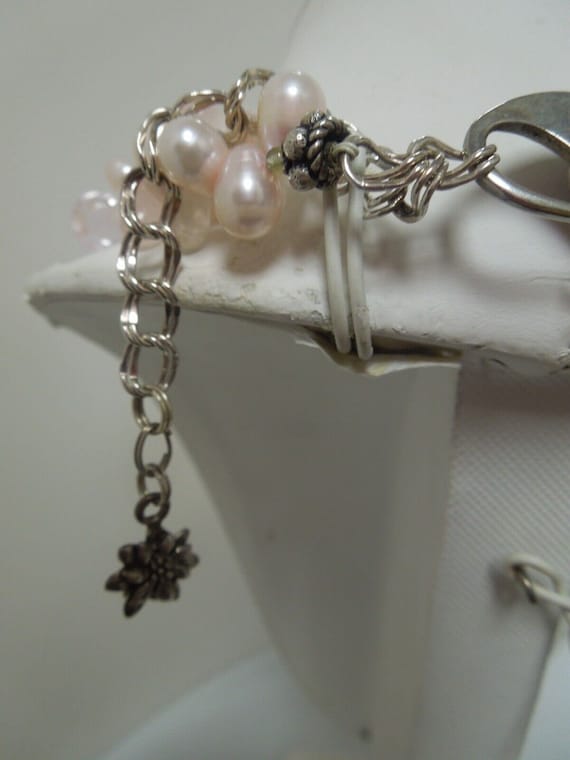 s030 Vintage Satin Baby Pink pearls hand Venetian Gla… - Gem